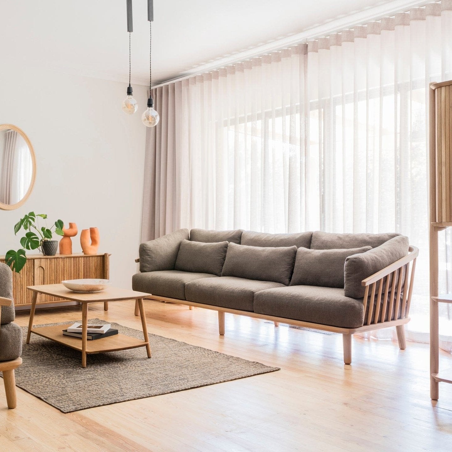 Spindle Couch Two Seater - Cozy Comfort with Elegant Design